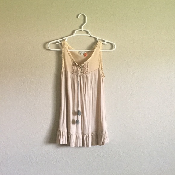 Mystree | Tops | Mystree Peplum Tank With Puffs Ruffles Small | Poshmark